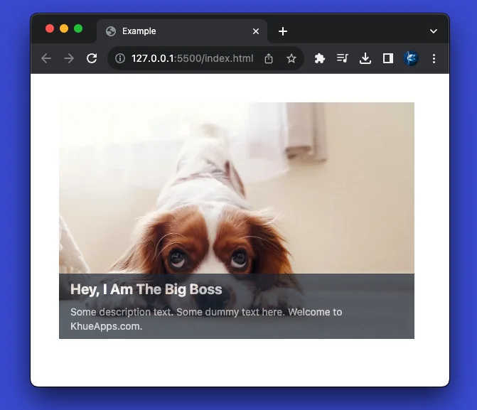 Tailwind CSS: How to place text over an image - KhueApps